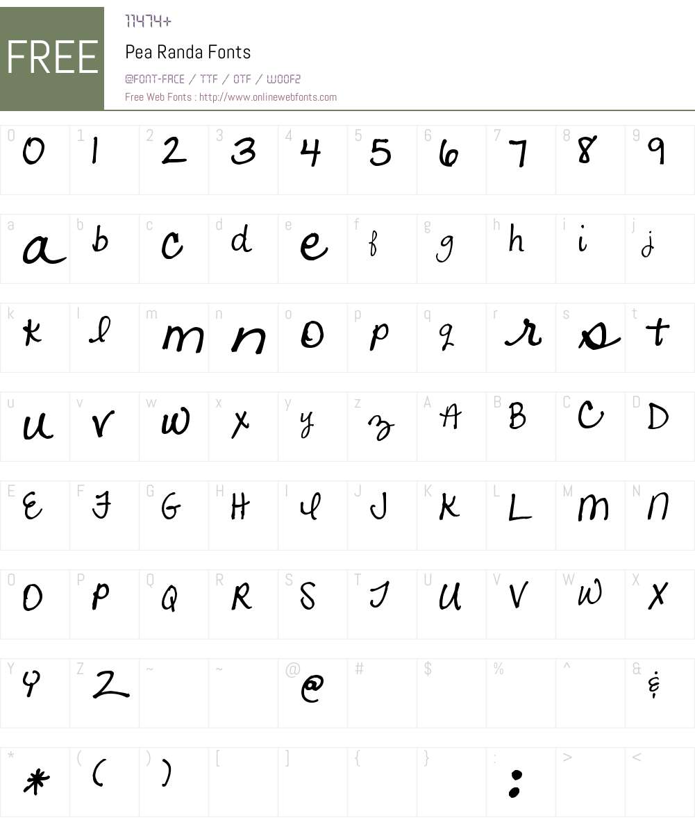 Pea Randa 1.00 May 8, 2006, initial release Fonts Free Download ...