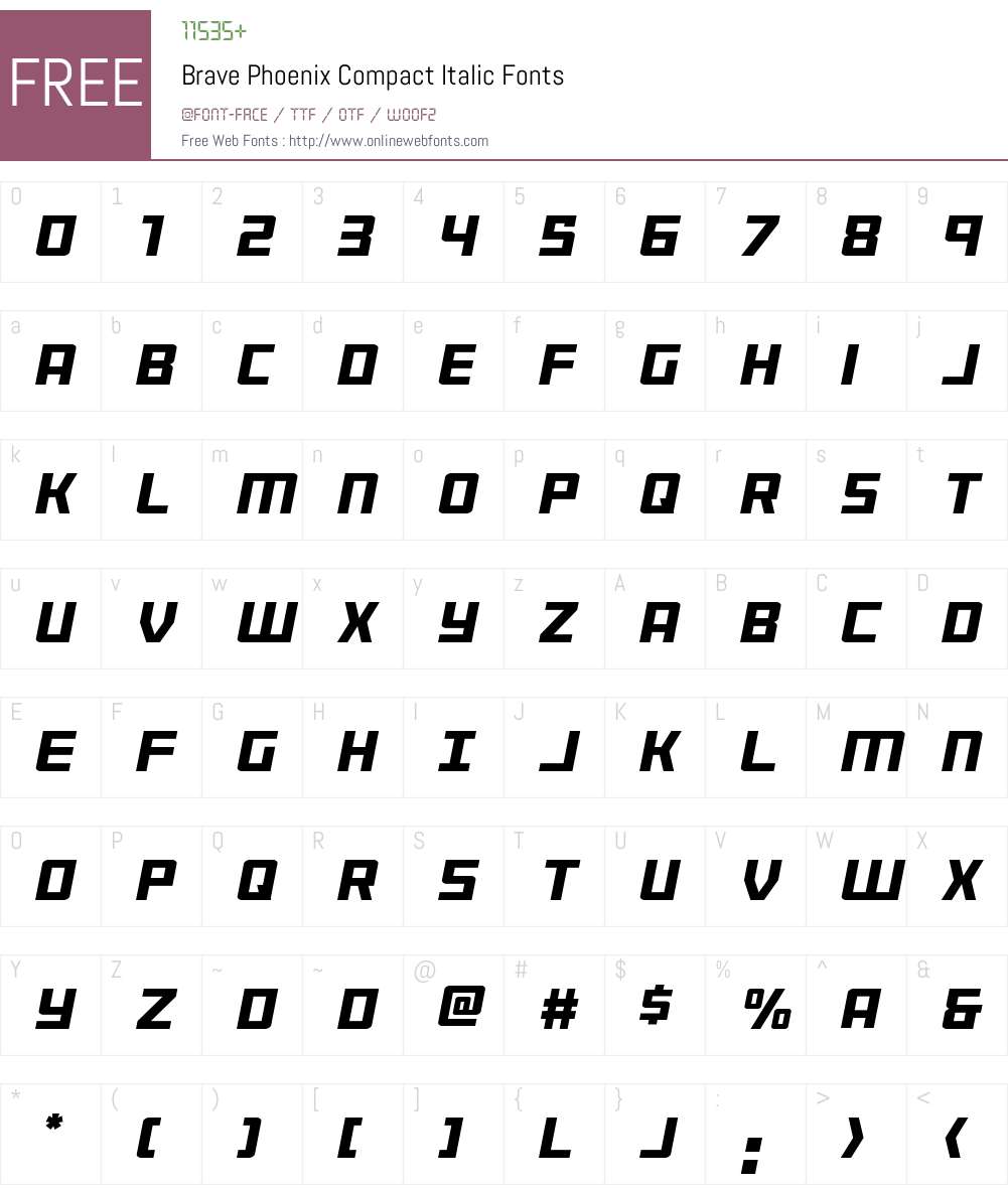 Brave Phoenix Compact Italic 1.0; 2023 Fonts Free Download ...