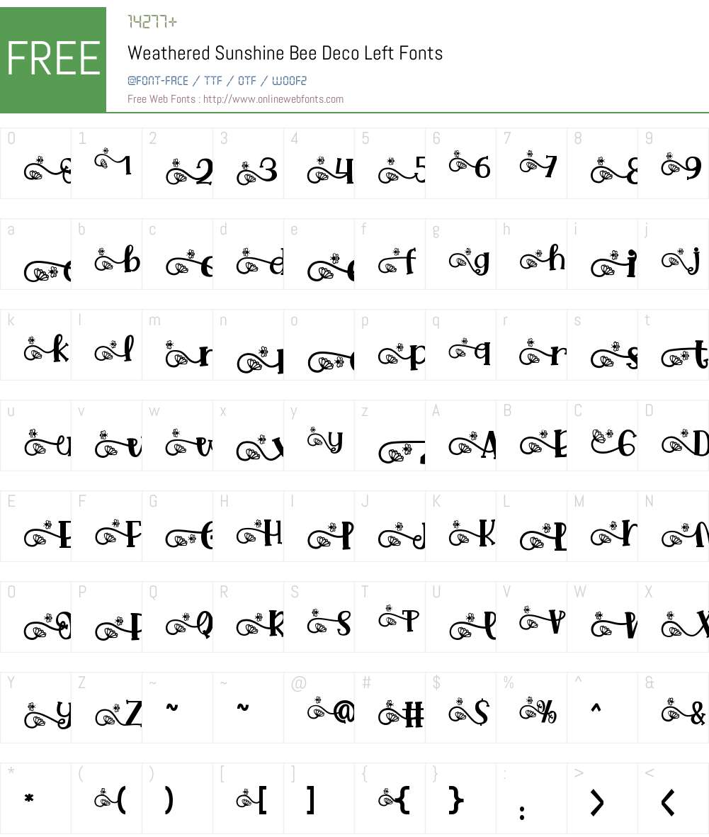 Weathered Sunshine Bee Deco Left 1.002;Fontself Maker 3.5.8 Fonts Free ...