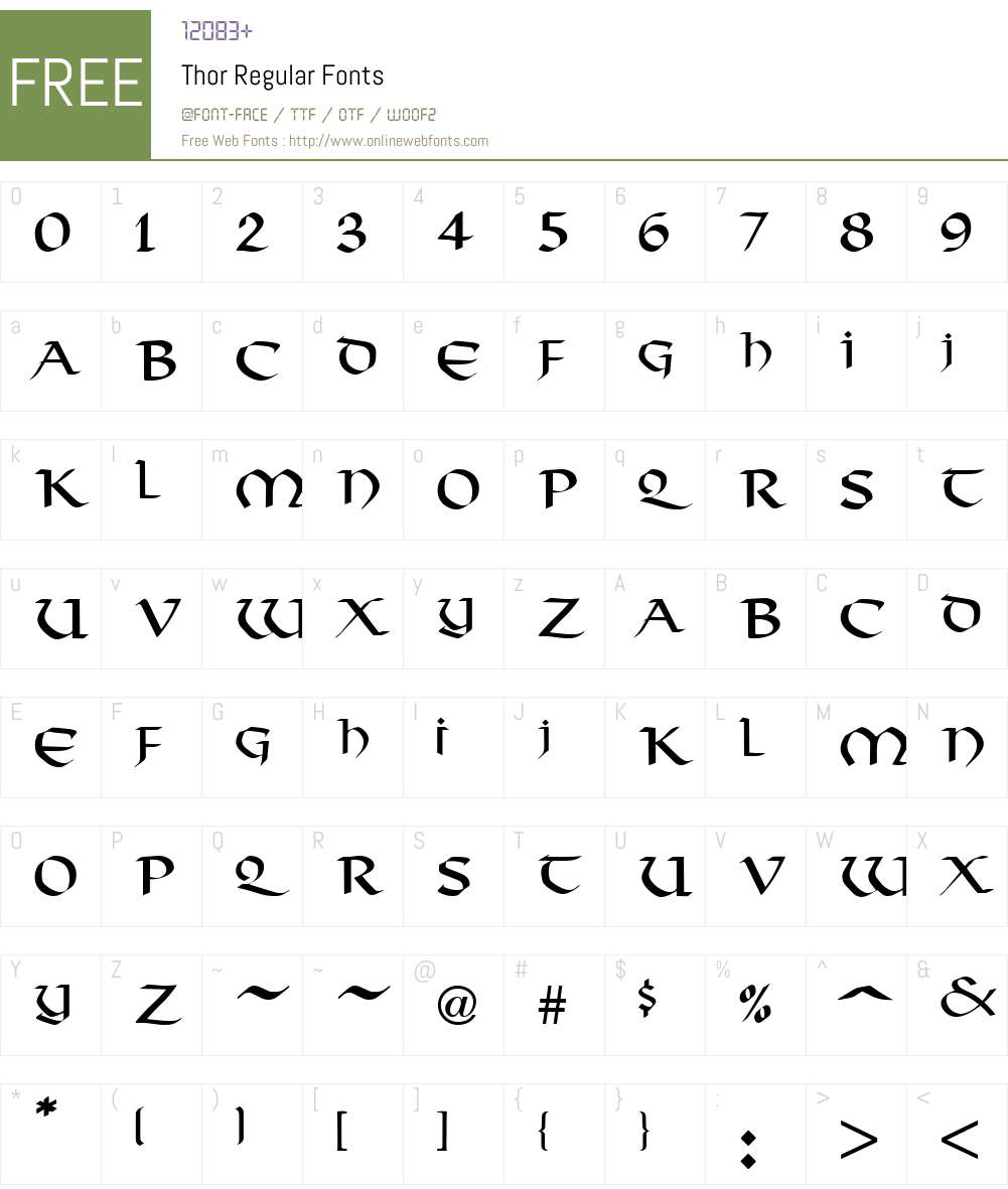 Thor Regular Altsys Fontographer 3.5 11/18/92 Fonts Free Download ...