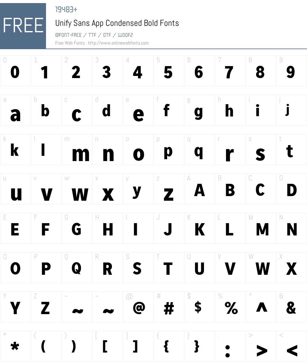 Unify Sans App Condensed Bold 1.000 Fonts Free Download ...