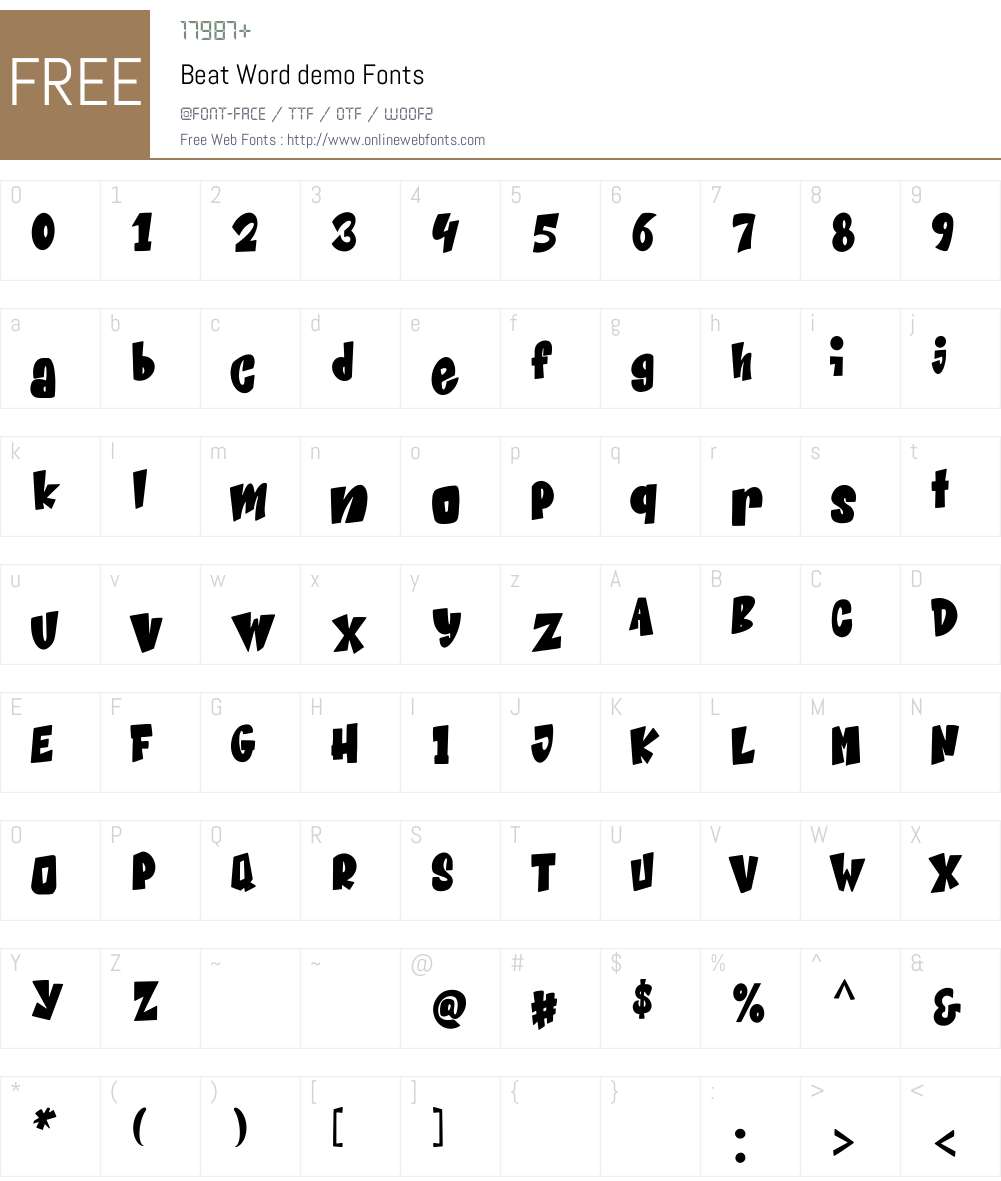 Beat Word demo 1.000 Fonts Free Download - OnlineWebFonts.COM