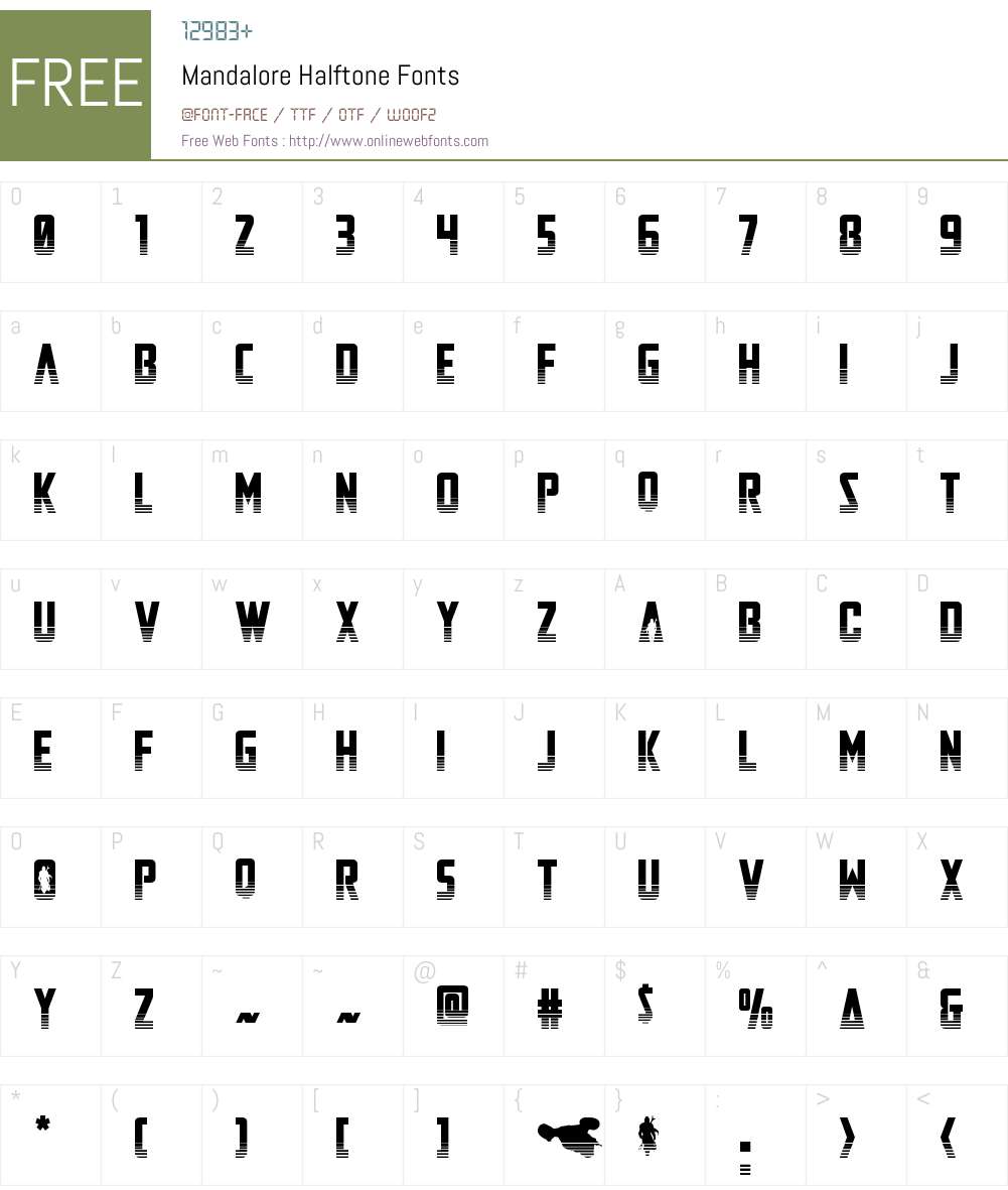 Mandalore Halftone 1.0; 2019 Fonts Free Download - OnlineWebFonts.COM