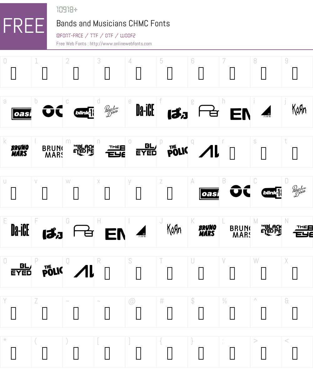 Bands and Musicians CHMC 001.000 Fonts Free Download - OnlineWebFonts.COM