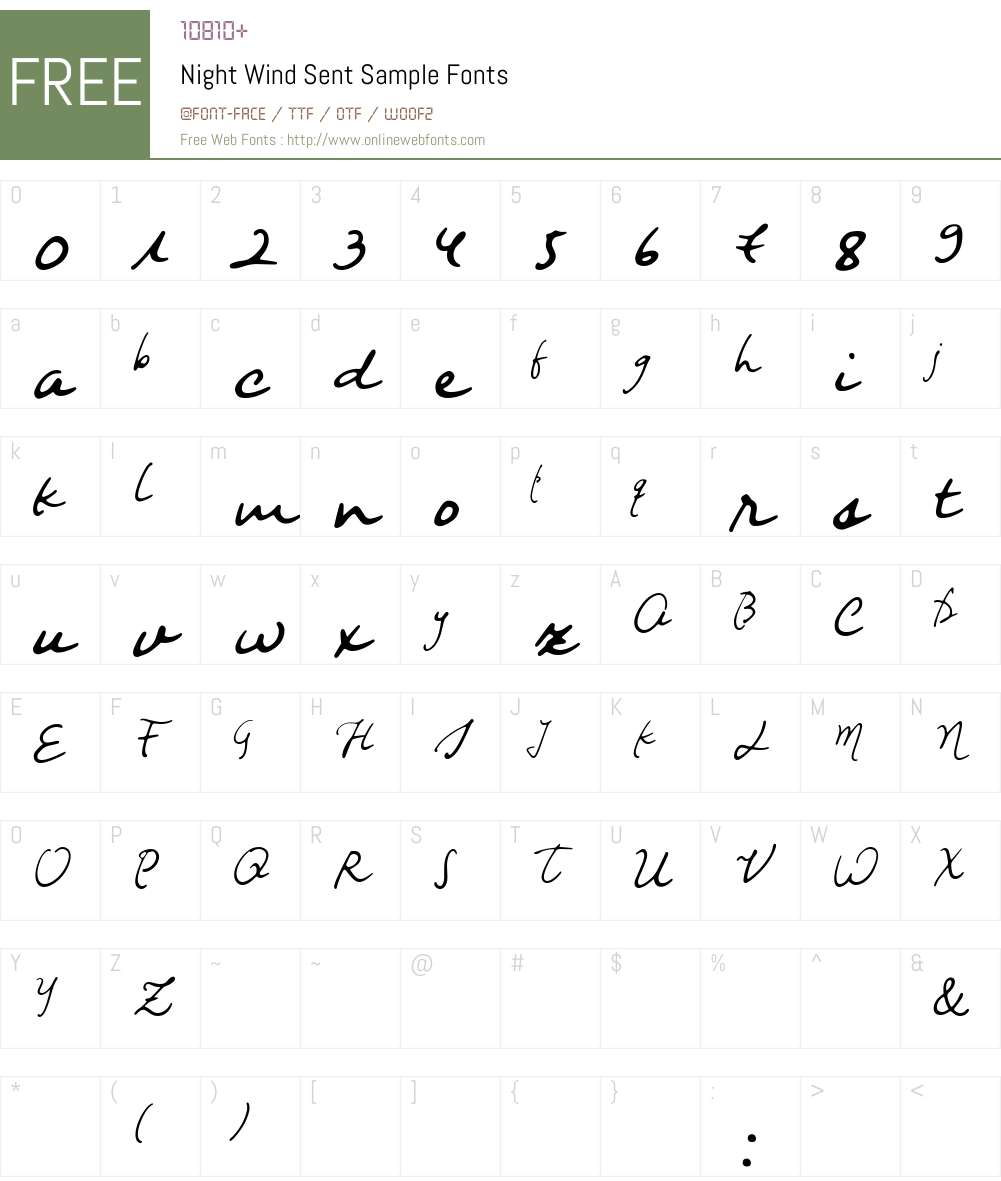 Night Wind Sent Sample 1.000 2017 initial release Fonts Free Download ...