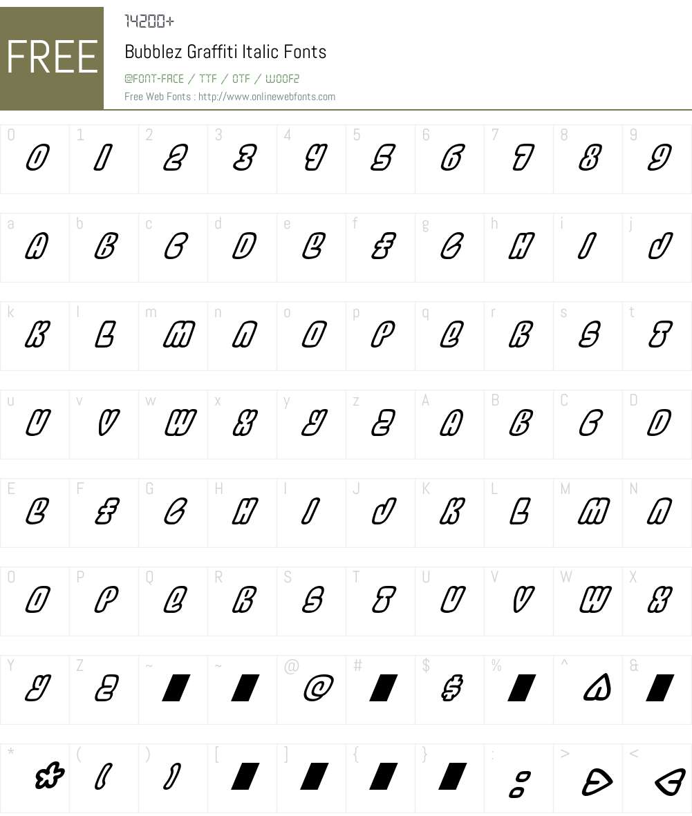 Bubblez Graffiti 1.00 Fonts Free Download - OnlineWebFonts.COM
