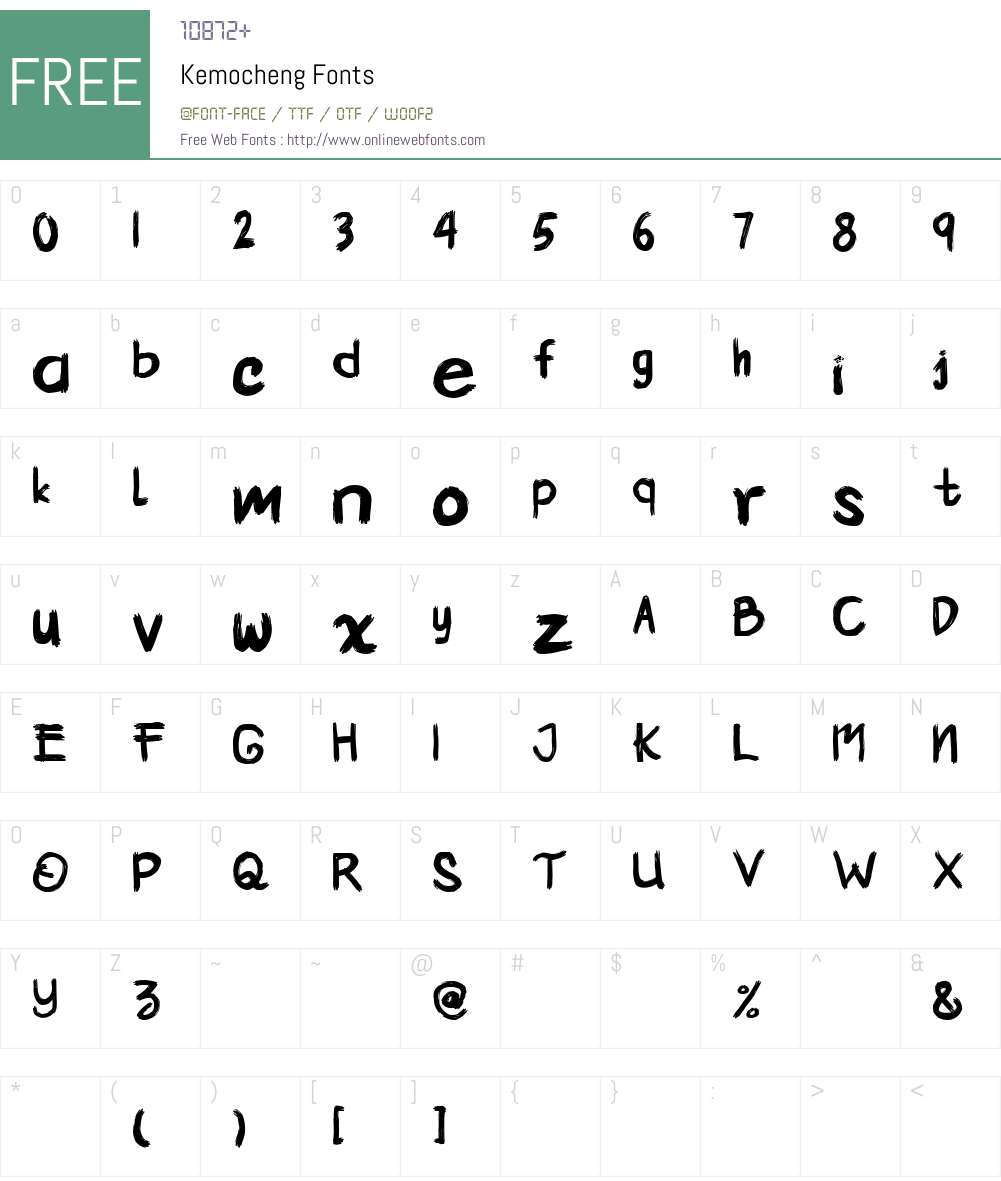 Kemocheng 1.00;March 8, 2019;FontCreator 11.5.0.2427 32-bit Fonts Free ...
