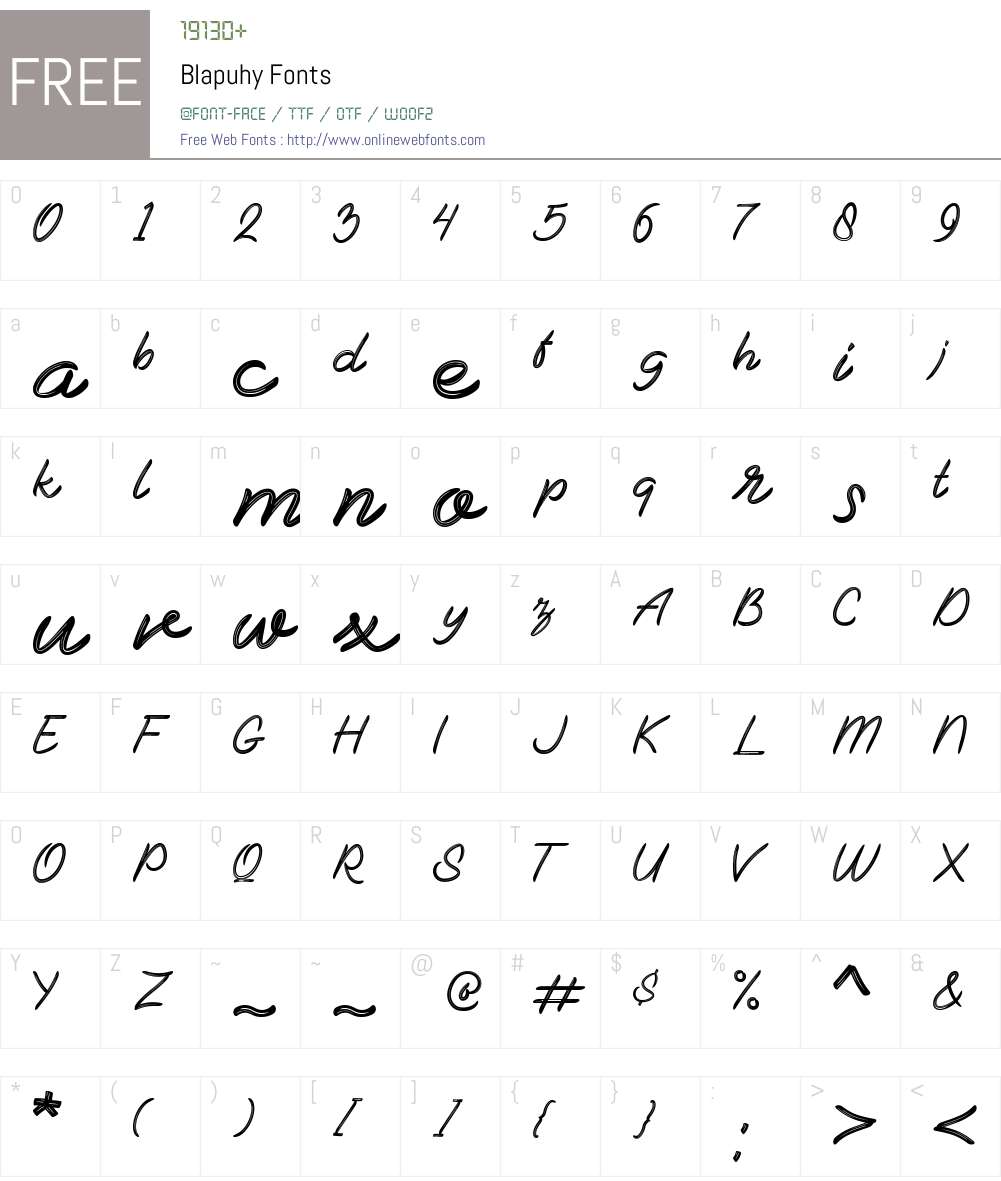 Blapuhy 1.00;October 13, 2020;FontCreator 12.0.0.2567 64-bit Fonts Free ...