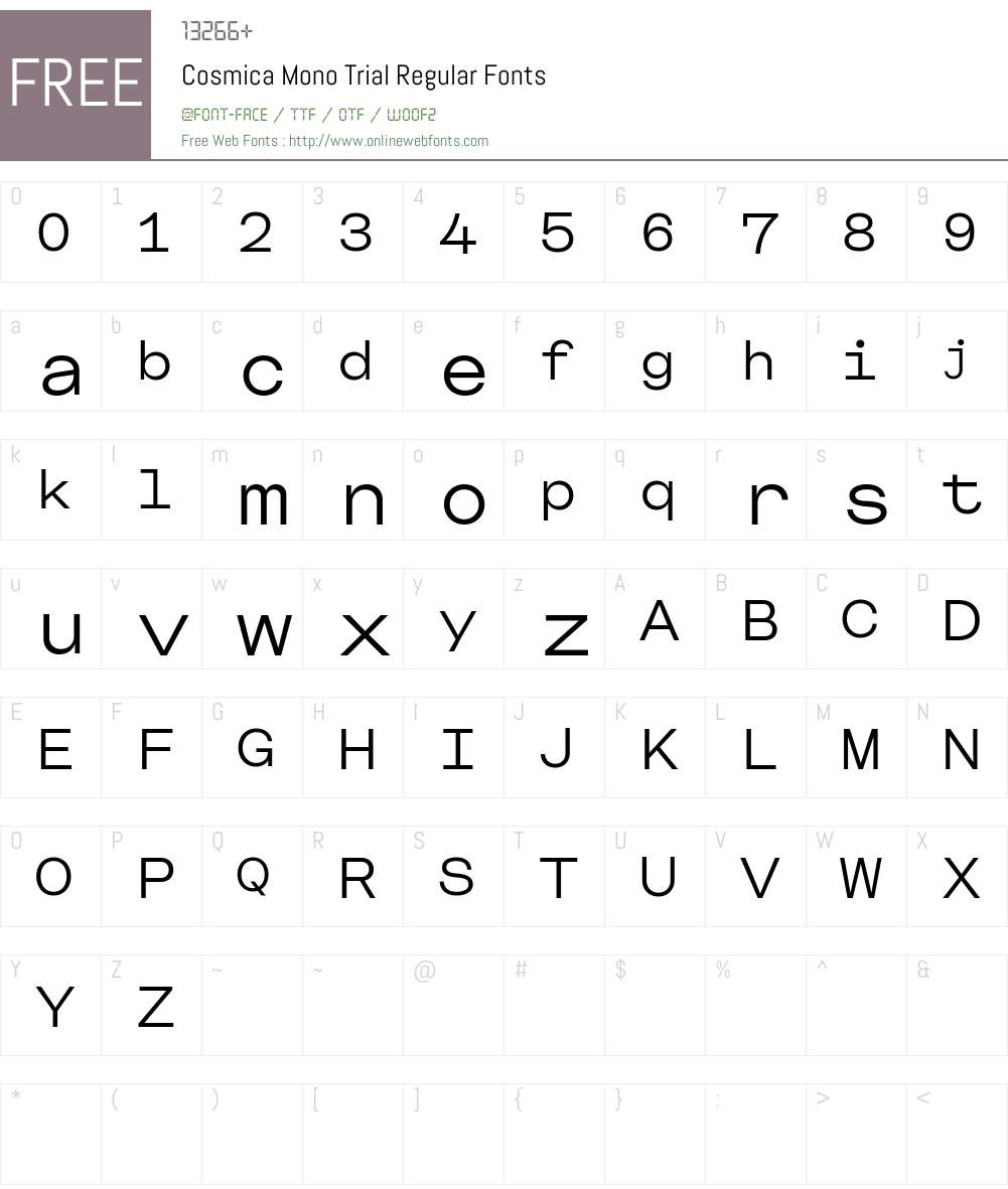 Cosmica Mono Trial 23.268 Fonts Free Download - OnlineWebFonts.COM