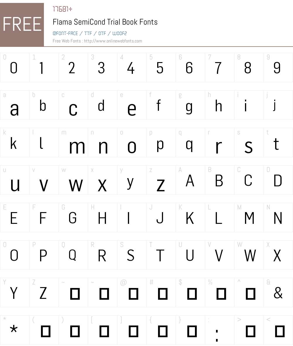 Flama SemiCond Trial-Book 1.000;PS 001.000;hotconv 1.0.88;makeotf.lib2 ...