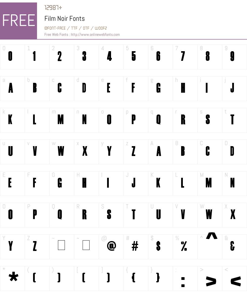 Film Noir 1.00;July 31, 2020;FontCreator 11.5.0.2430 64-bit Fonts Free ...