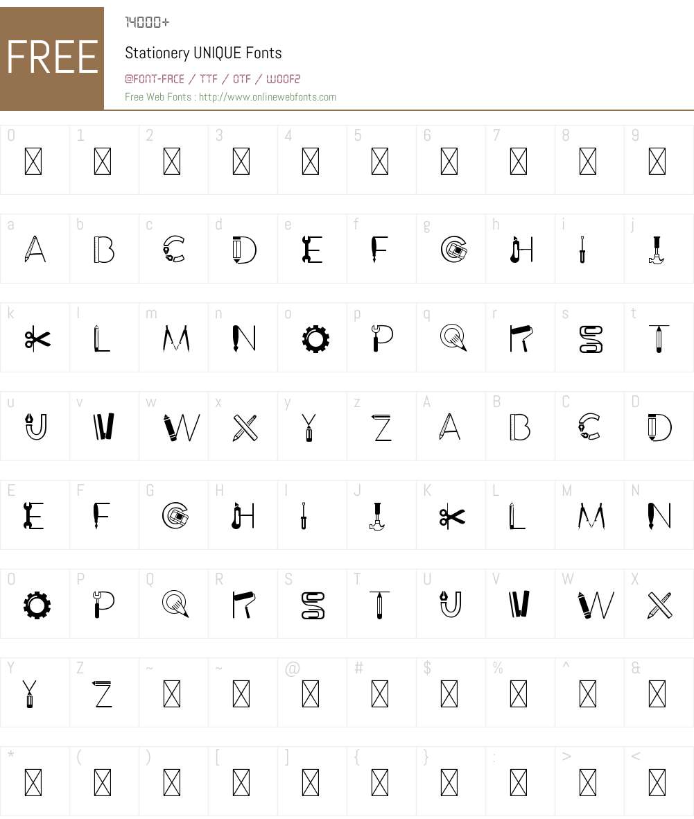 Stationery UNIQUE 1.001;Fontself Maker 3.5.1 Fonts Free Download ...