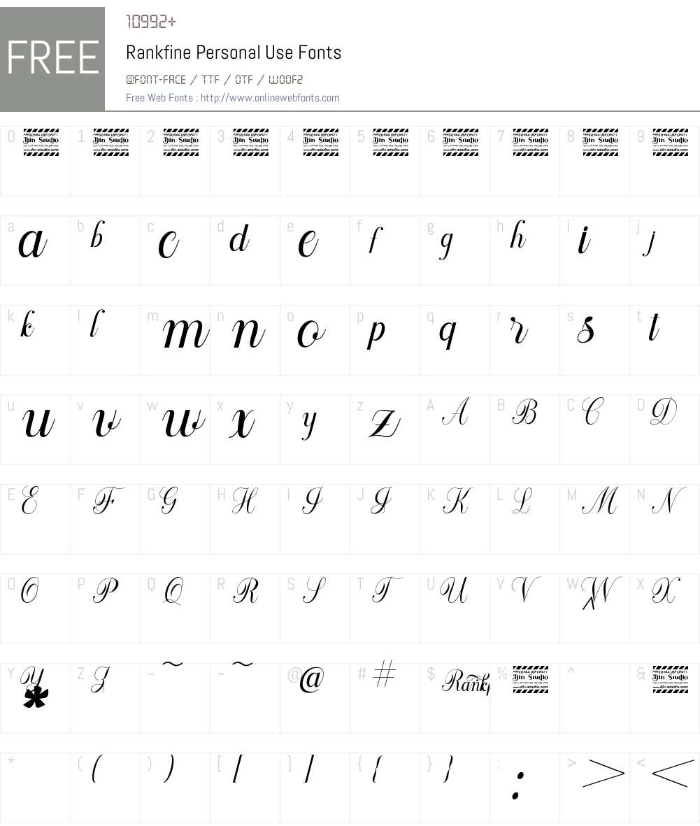 Rankfine Personal Use 1.00;September 16, 2020;FontCreator 12.0.0.2567 ...