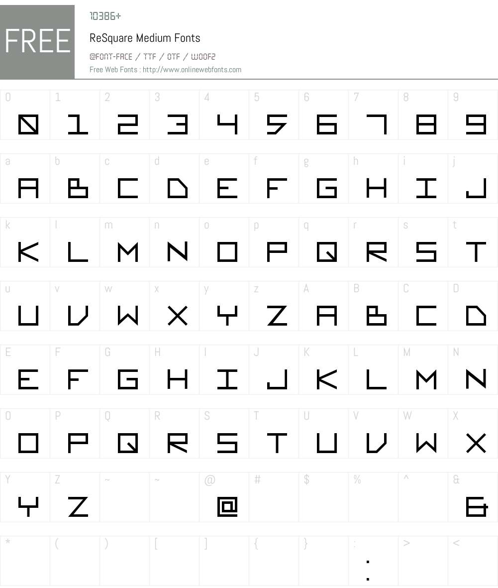 ReSquare Med 1.000 Fonts Free Download - OnlineWebFonts.COM