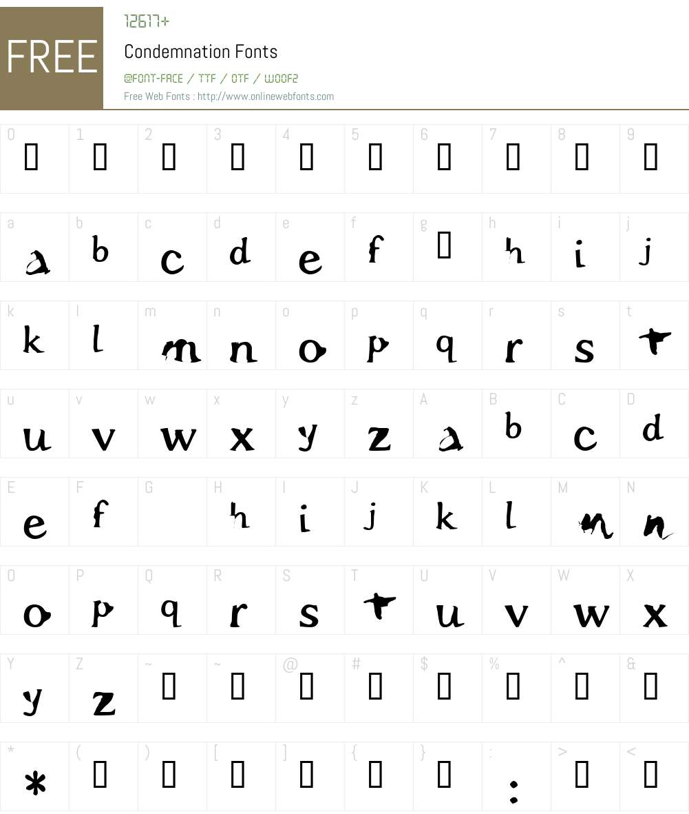 Condemnation V1 condemned forever Fonts Free Download - OnlineWebFonts.COM