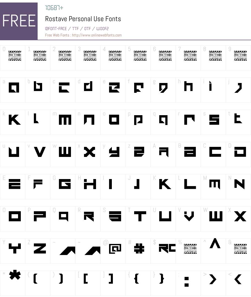 Rostave Personal Use 1.00;March 26, 2021;FontCreator 13.0.0.2683 64-bit ...