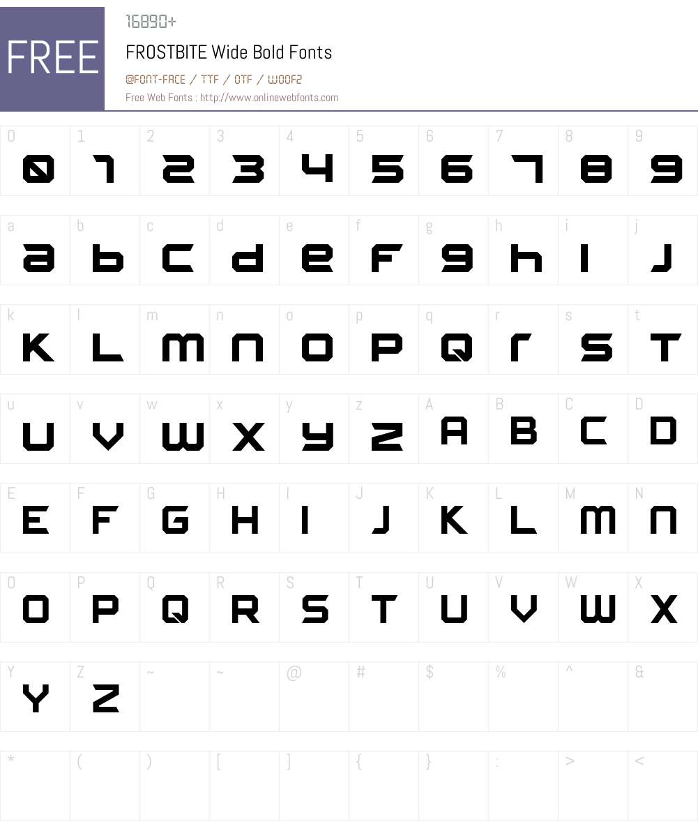 FROSTBITE Wide Bold 1.000 Fonts Free Download - OnlineWebFonts.COM