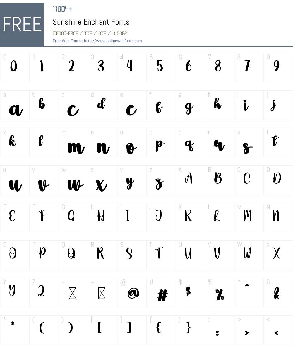Sunshine Enchant 1.002;Fontself Maker 3.5.8 Fonts Free Download ...
