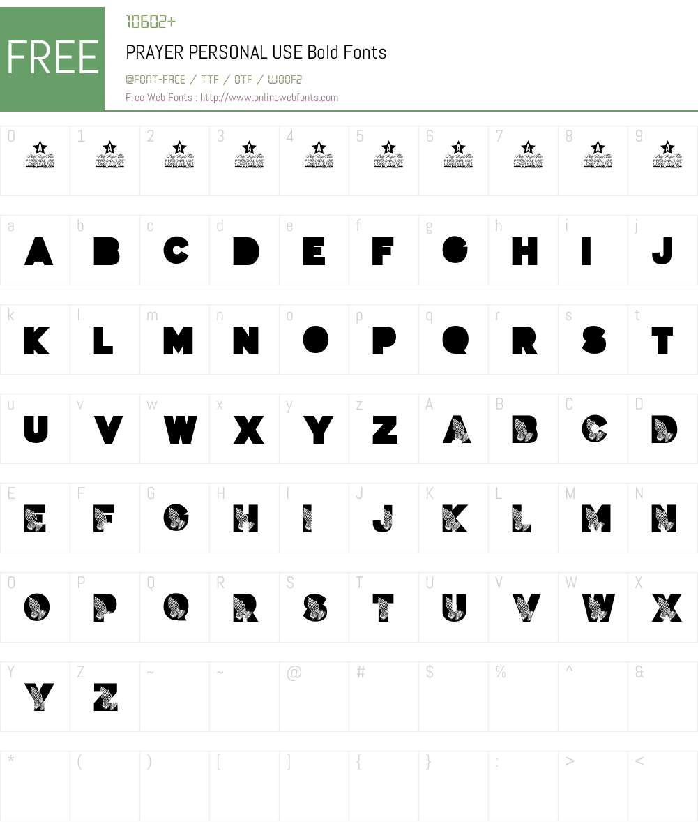 PRAYER PERSONAL USE Bold 1.000 Fonts Free Download - OnlineWebFonts.COM