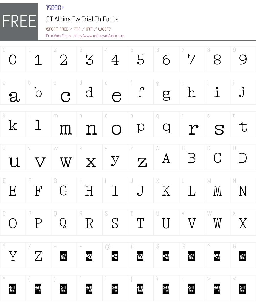 GT Alpina Tw Trial Th 2.002 2019-08-03 Fonts Free Download ...