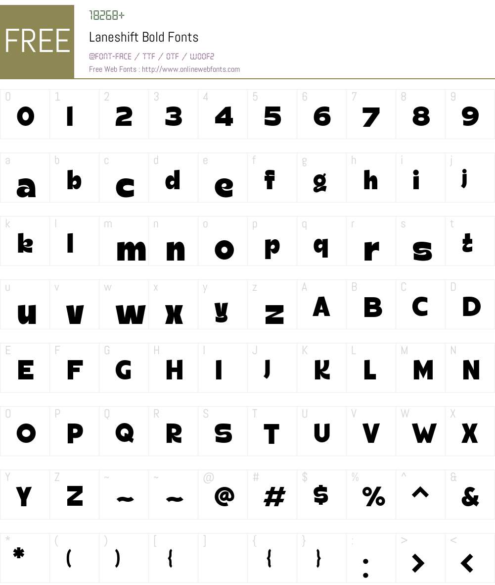 Laneshift 1.000;December 17, 2023;FontCreator 14.0.0.2888 32-bit Fonts ...