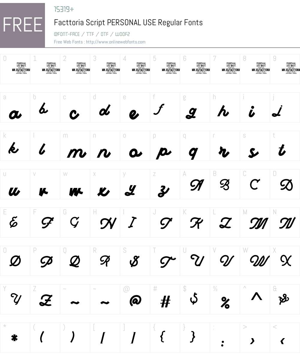 Facttoria Script PERSONAL USE 1.000;FEAKit 1.0 Fonts Free Download - OnlineWebFonts.COM