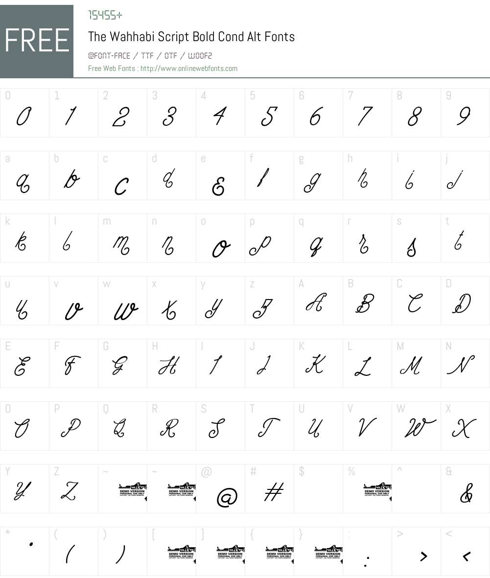The Wahhabi Script Bold Cond Alt Fonts Free Download - OnlineWebFonts.COM