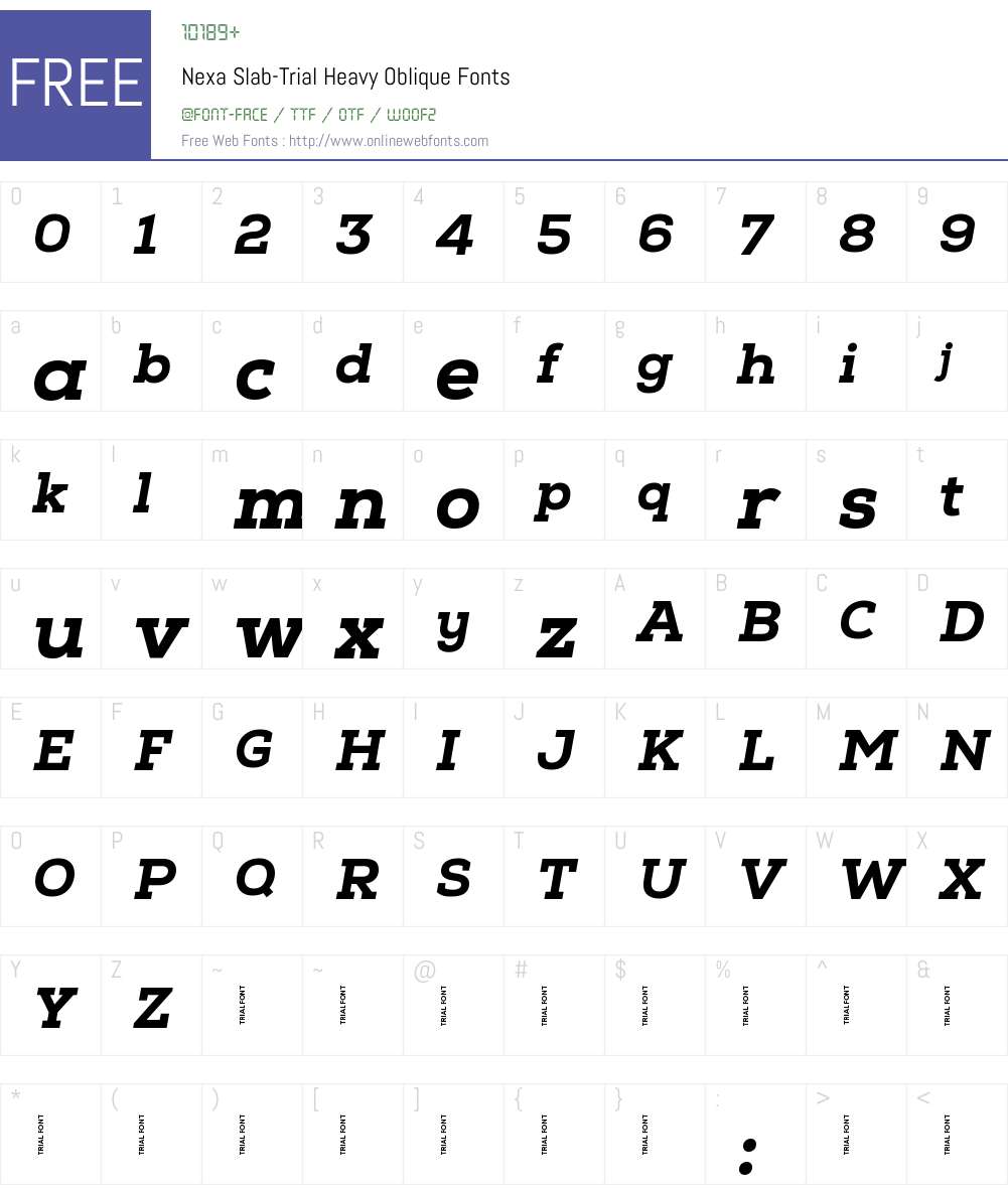 Nexa Slab-Trial Heavy Oblique 1.000 Fonts Free Download ...