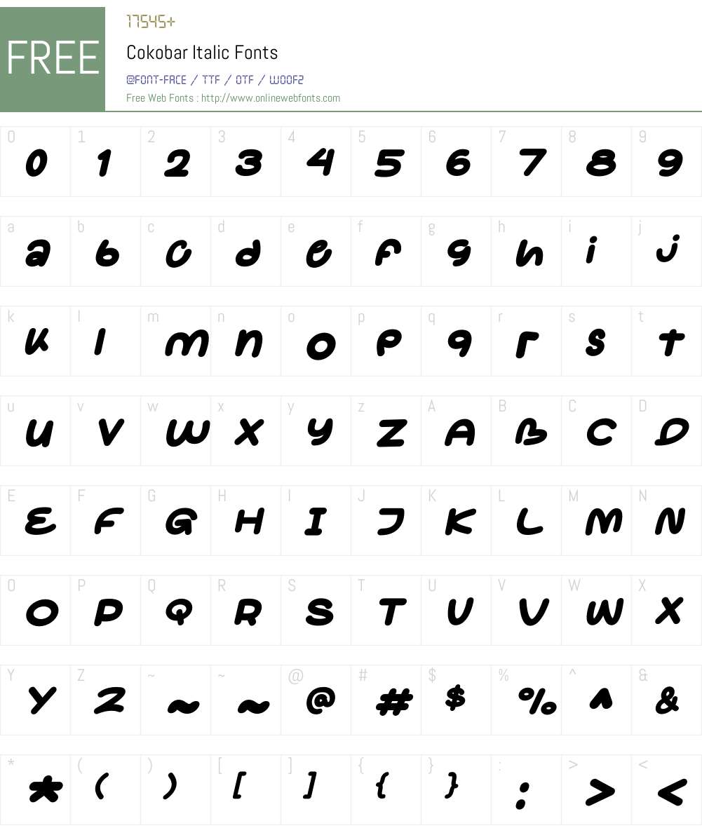 Cokobar 1.00;February 27, 2023;FontCreator 12.0.0.2525 64-bit Fonts ...