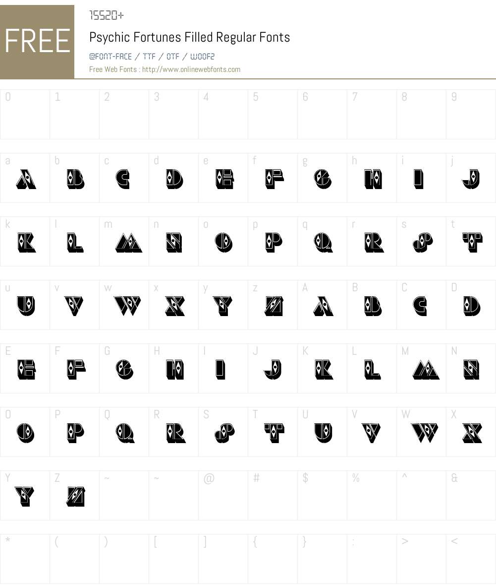 Psychic Fortunes Filled Regular 1.000 Fonts Free Download ...