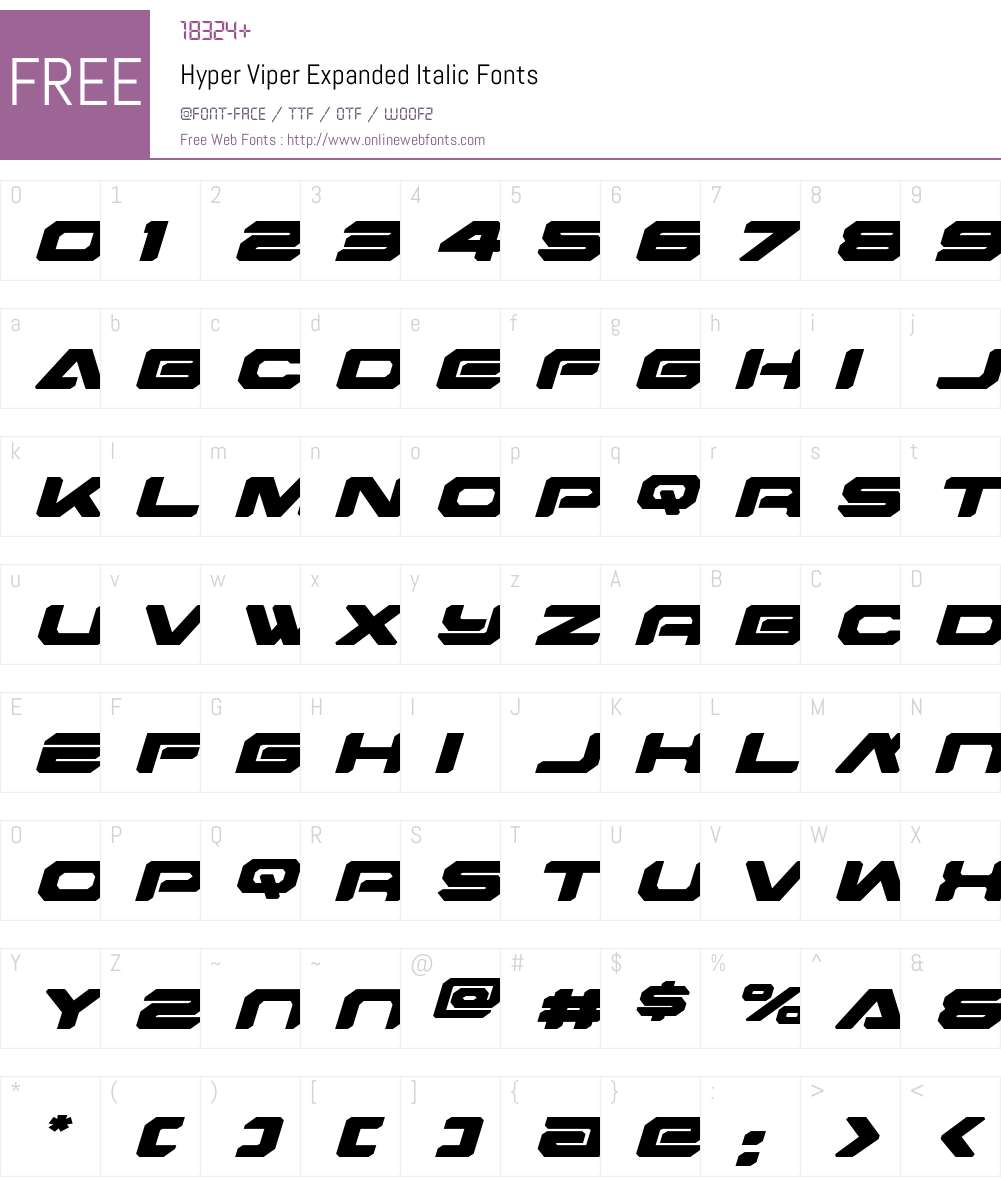 Hyper Viper Expanded Italic 1.0; 2019 Fonts Free Download ...