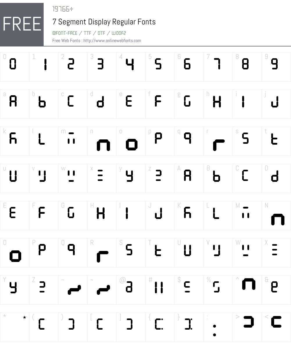 7 Segment Display 1.0 Fonts Free Download - OnlineWebFonts.COM