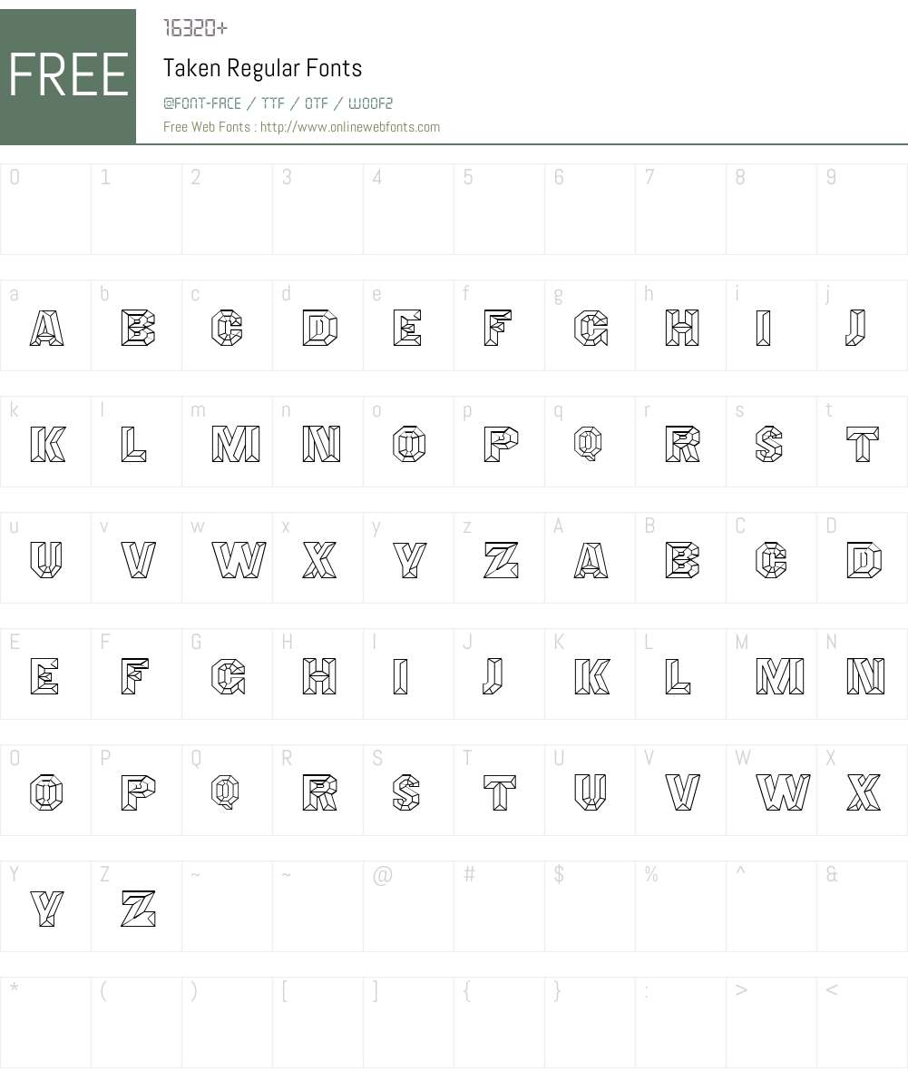 Taken Regular 1.000 Fonts Free Download - OnlineWebFonts.COM