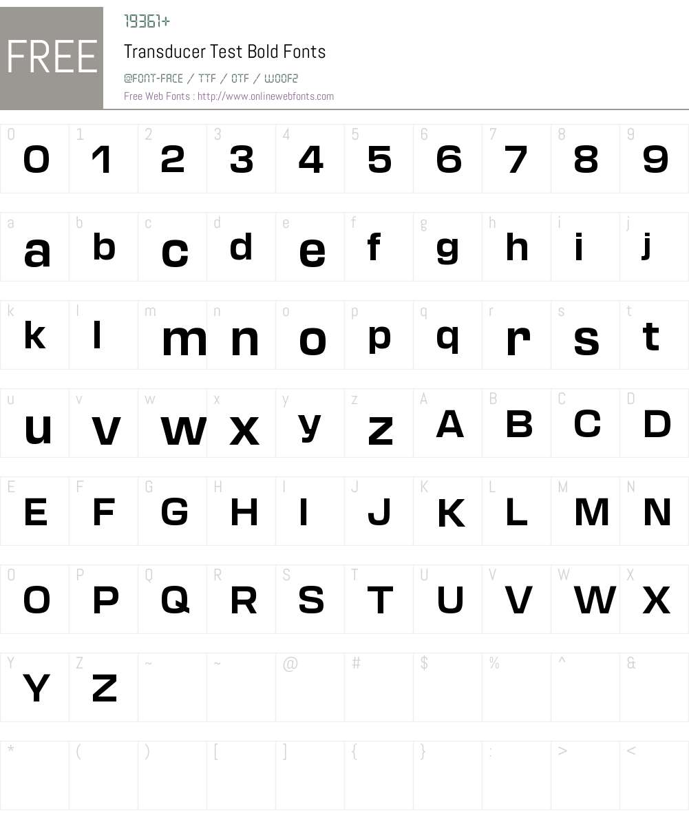 Transducer Test Regular 1.004 Fonts Free Download - OnlineWebFonts.COM