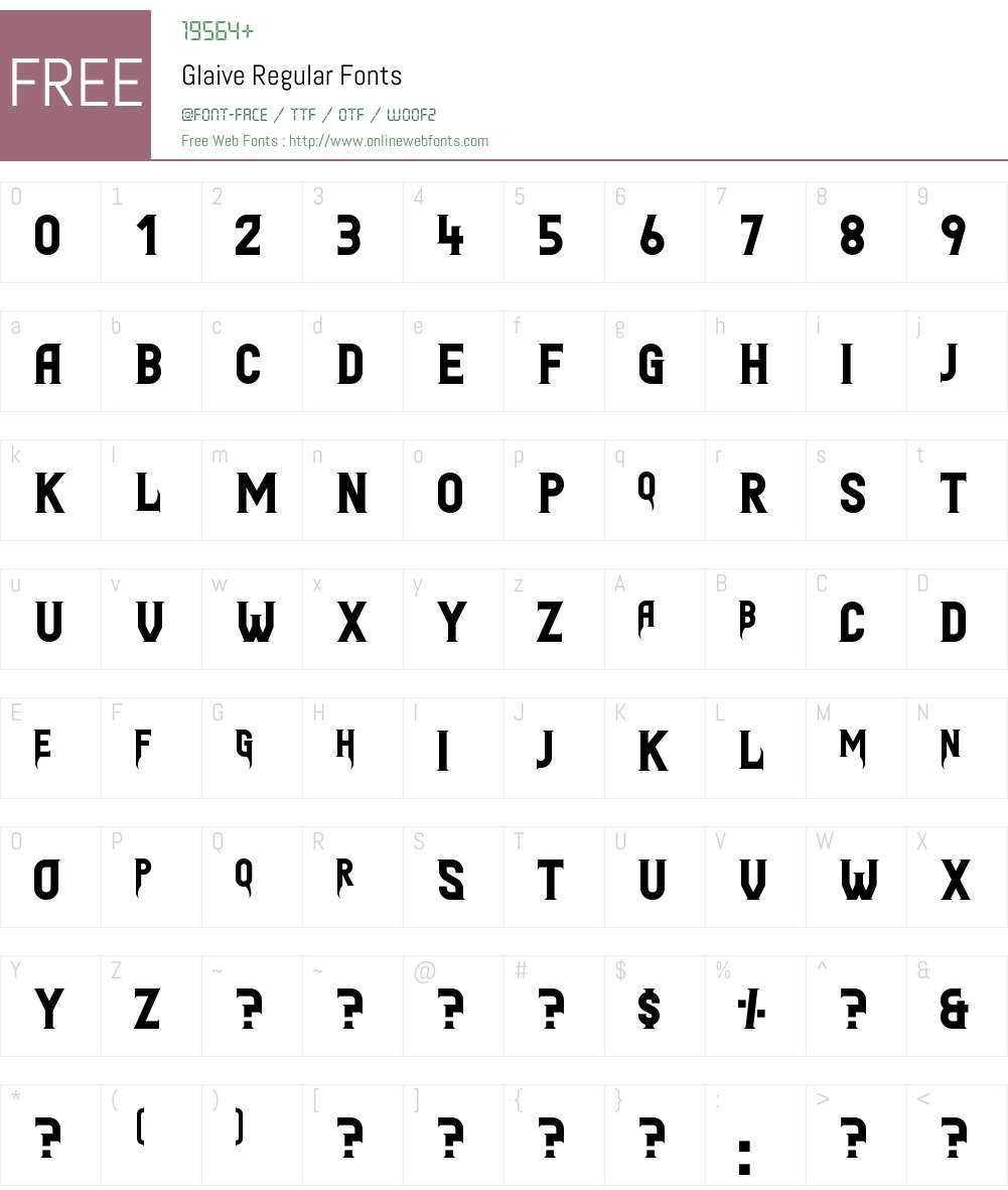 Glaive Regular 1.00 December 24, 2015, initial release Fonts Free ...