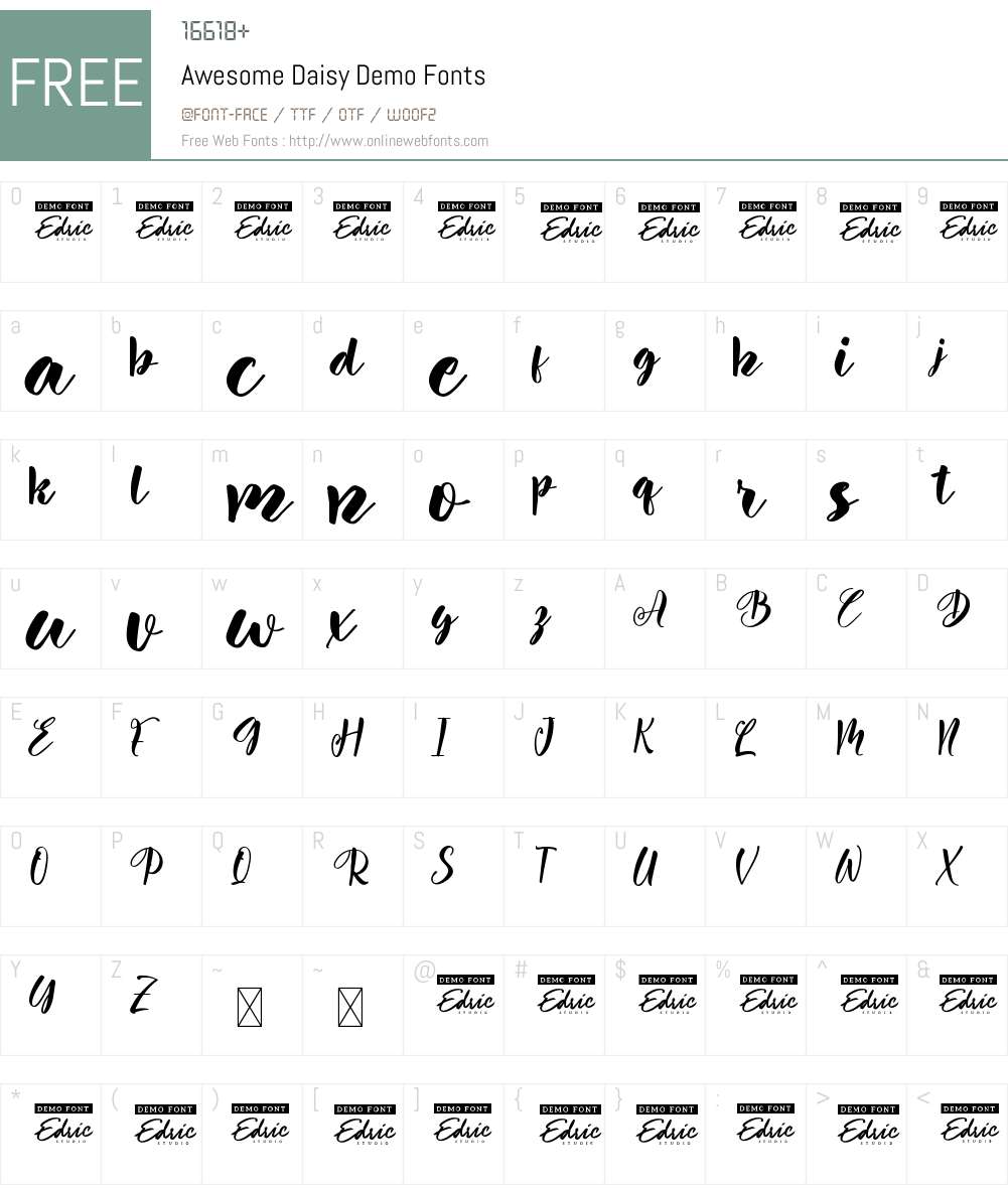 Awesome Daisy Demo 1.001;Fontself Maker 3.5.7 Fonts Free Download - OnlineWebFonts.COM