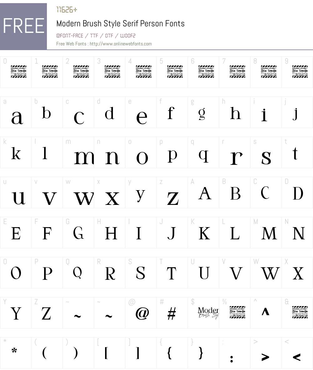 Modern Brush Style Serif Person 1.00;December 28, 2022;FontCreator 13.0 ...