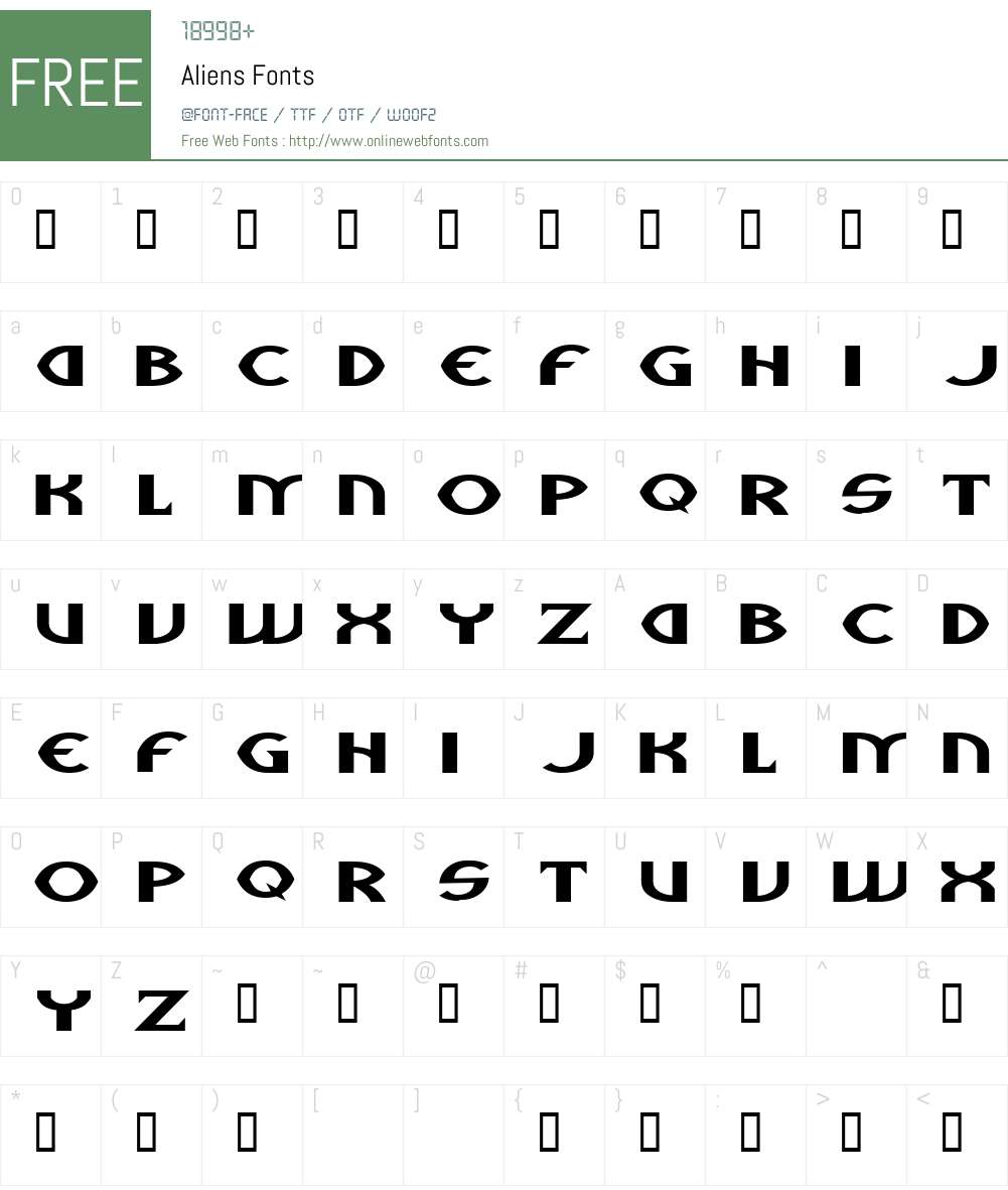 Aliens V1 Macromedia Fontographer 4.1 10/22/96 Fonts Free Download ...