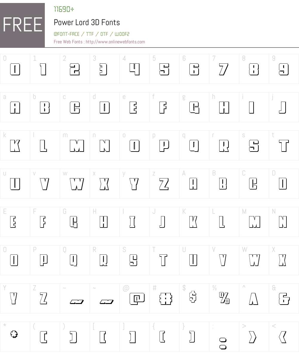 Power Lord 3D 3.0; 2015 Fonts Free Download - OnlineWebFonts.COM