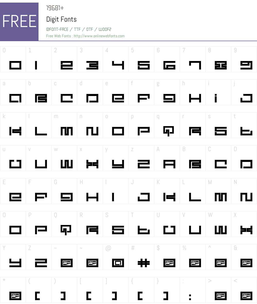 Digit V1 Macromedia Fontographer 4.1.2 12/3/99 Fonts Free Download ...