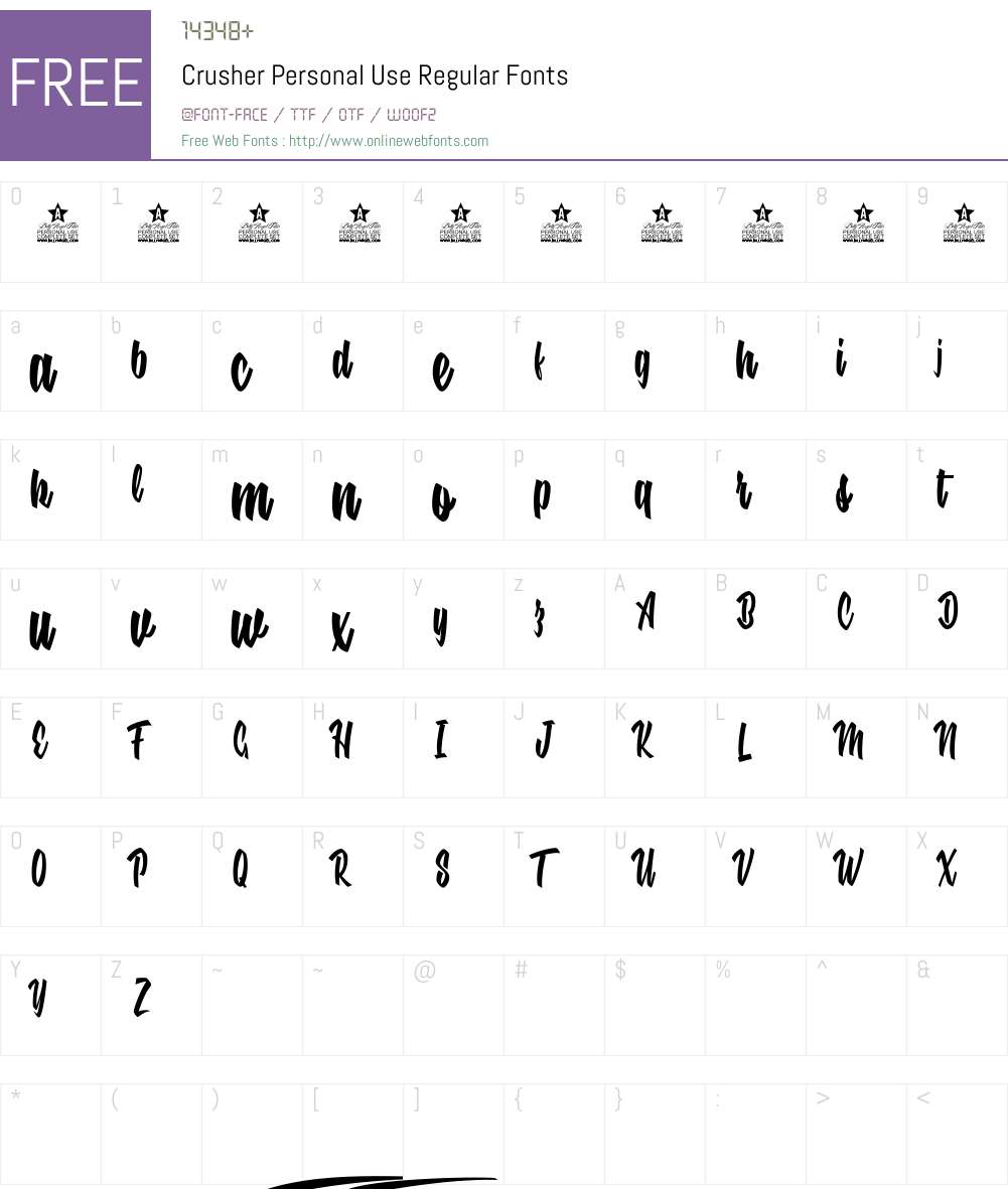 Crusher Personal Use Regular 1.000 Fonts Free Download - OnlineWebFonts.COM