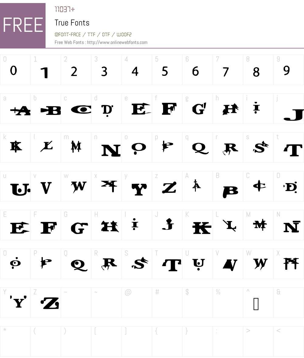 True 001.000 Fonts Free Download - OnlineWebFonts.COM