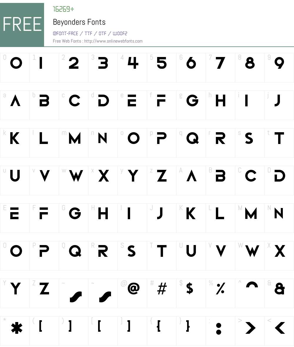 Beyonders 1.00;November 9, 2023;FontCreator 12.0.0.2567 64-bit Fonts ...