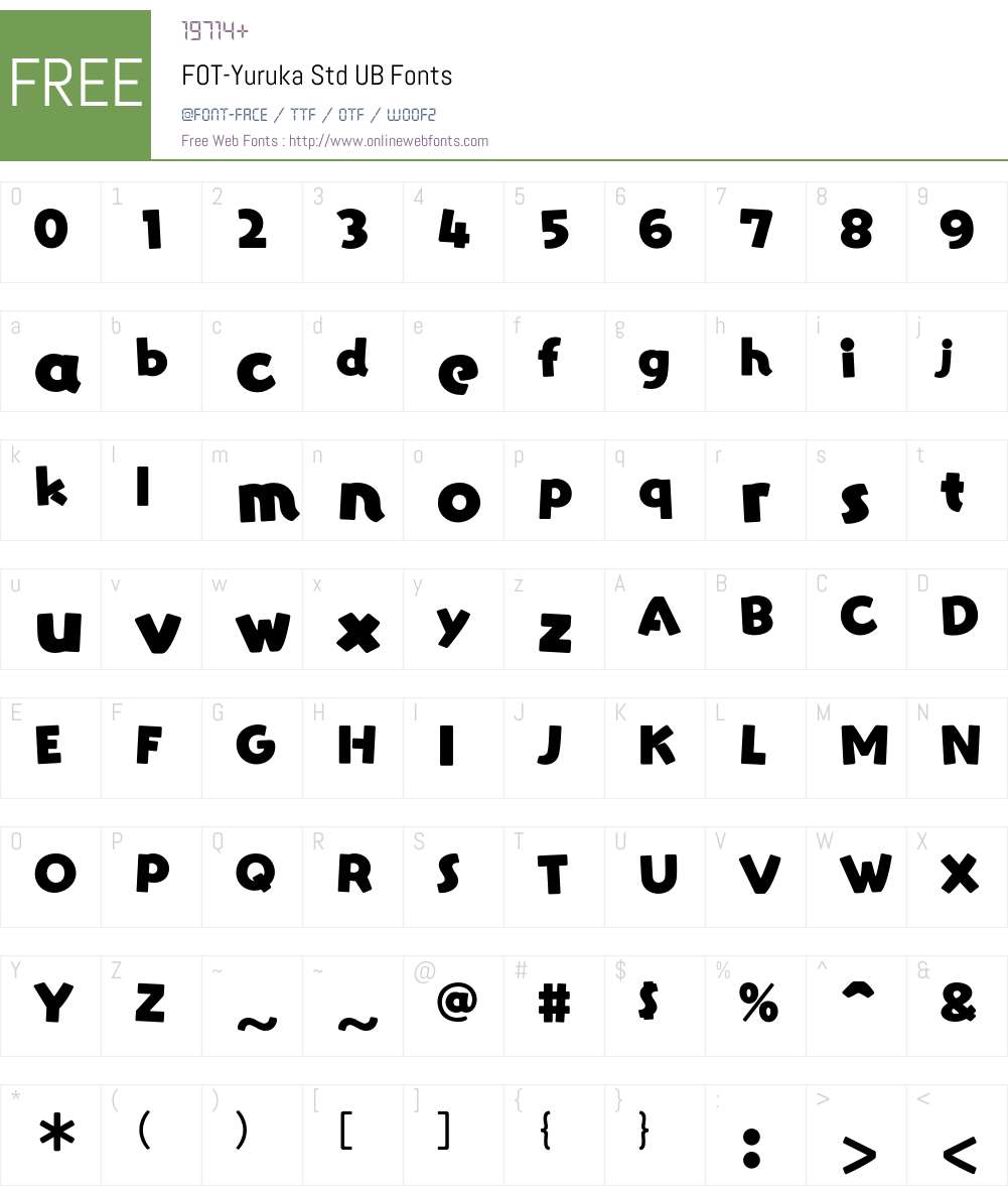 FOT-Yuruka Std 1.200;PS 1;hotconv 1.0.38;makeotf.lib1.6.5960 Fonts Free ...