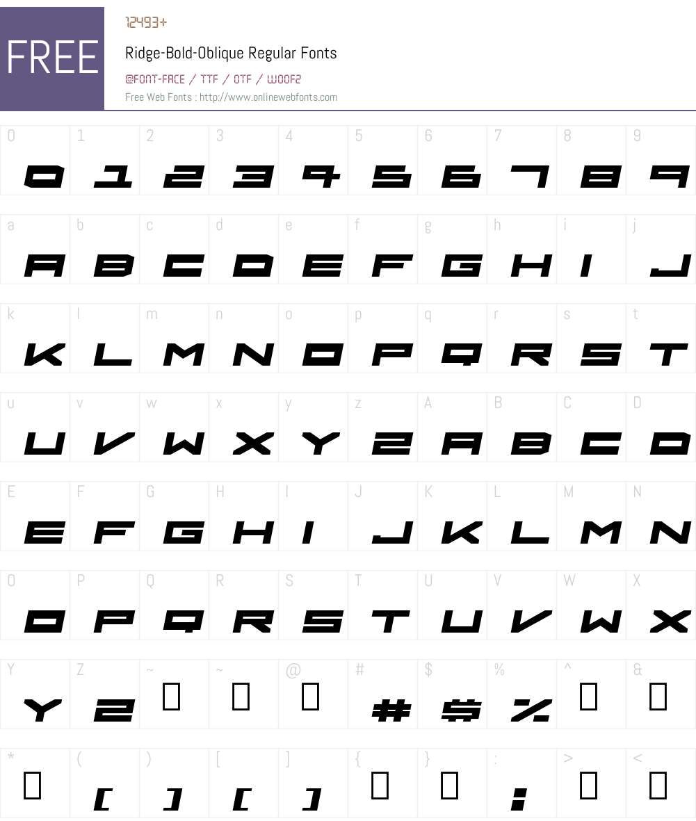 Ridge-Bold-Oblique 0.001 Fonts Free Download - OnlineWebFonts.COM