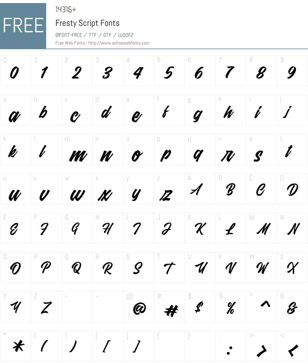 Fresty Script 1.000 Fonts Free Download - OnlineWebFonts.COM