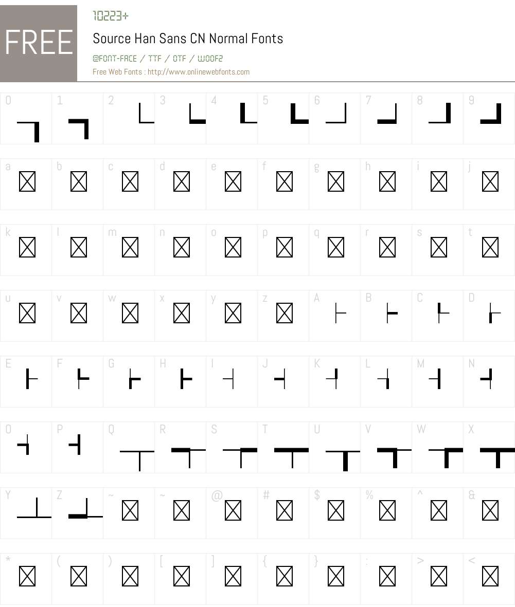 Source Han Sans CN Normal 1.00 April 13, 2020, initial release Fonts ...