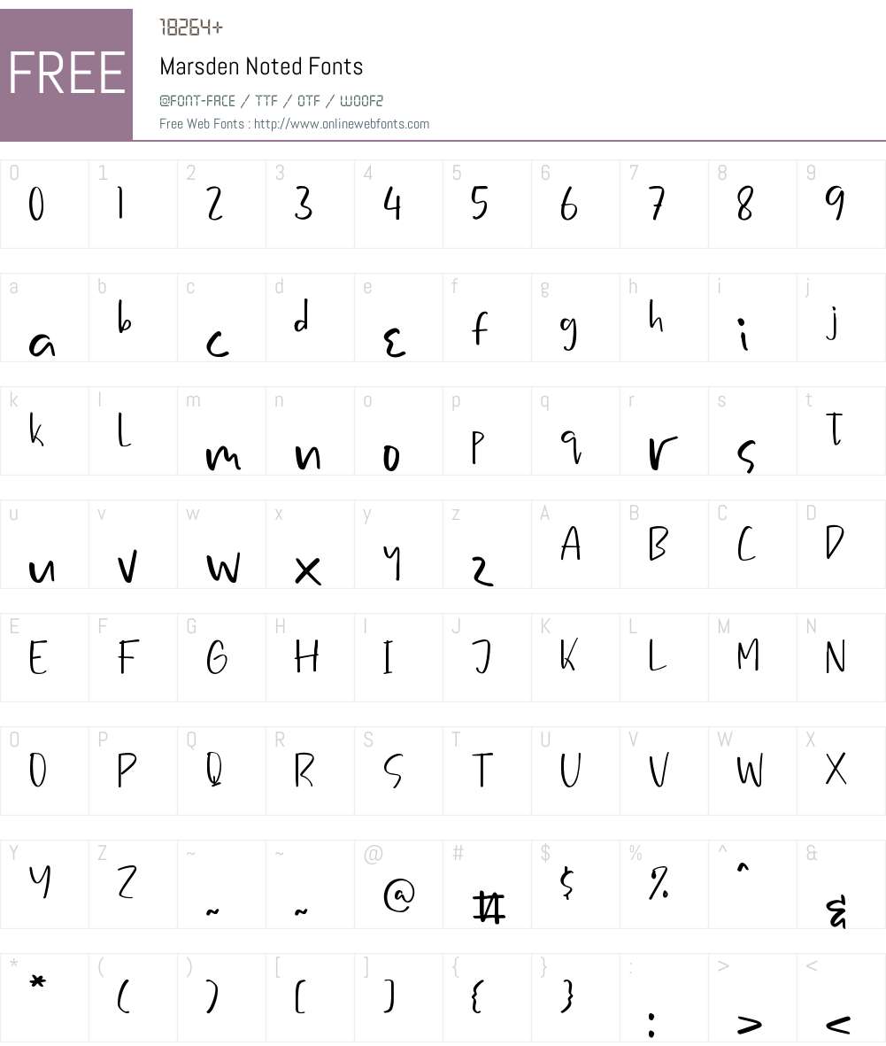 Marsden Noted 1.00;September 10, 2022;FontCreator 13.0.0.2683 64-bit ...