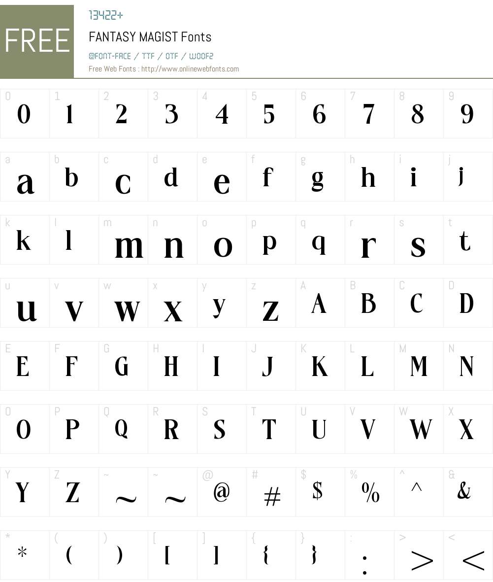 FANTASY MAGIST 1.00;September 5, 2022;FontCreator 13.0.0.2683 64-bit ...