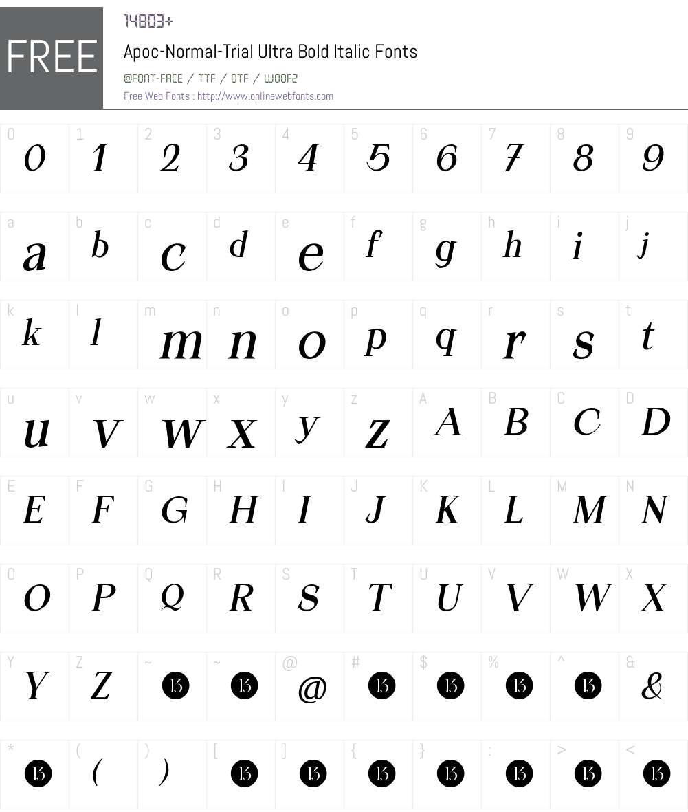 Apoc-Normal-Trial Ultra Bold 1.000;FEAKit 1.0 Fonts Free Download ...